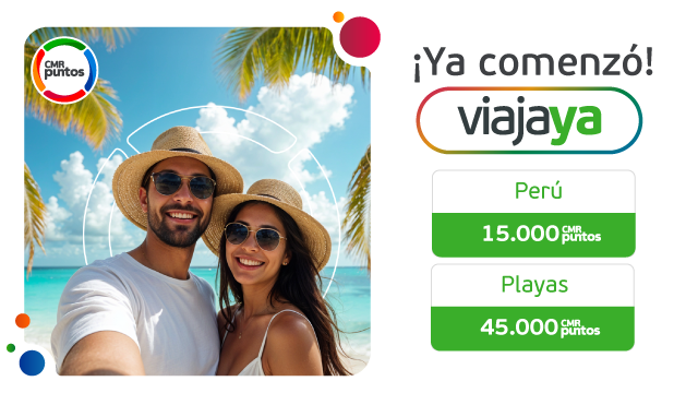 Canjea tus CMR Puntos por viajes con el Viaja Ya | Viajes Falabella