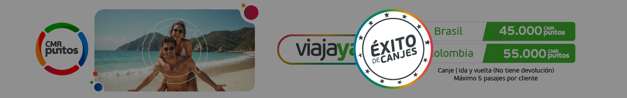 Canjea tus CMR Puntos por viajes con el Viaja Ya | Viajes Falabella